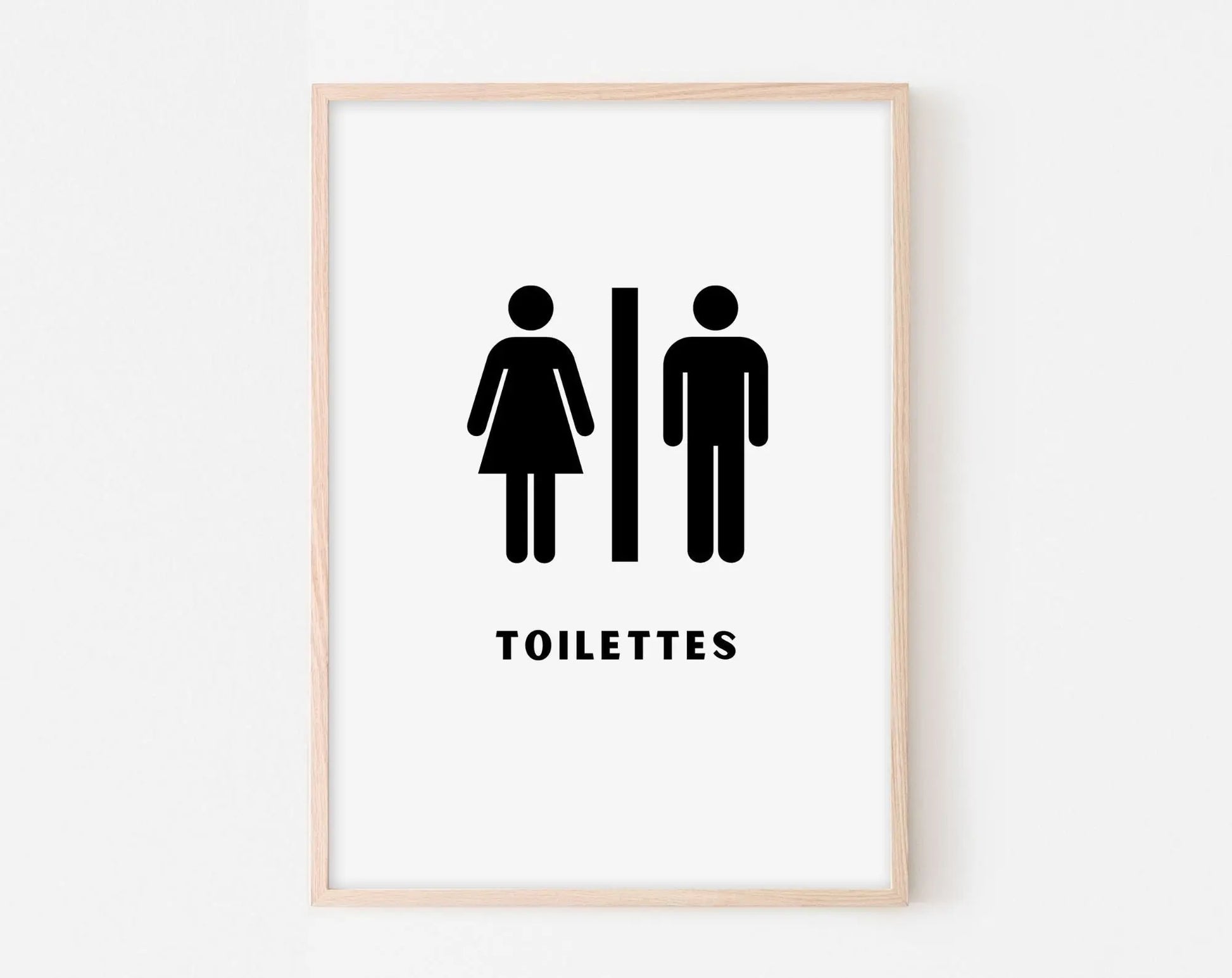 Affiche Indication des toilettes - Poster minimaliste WC et salle de b ...