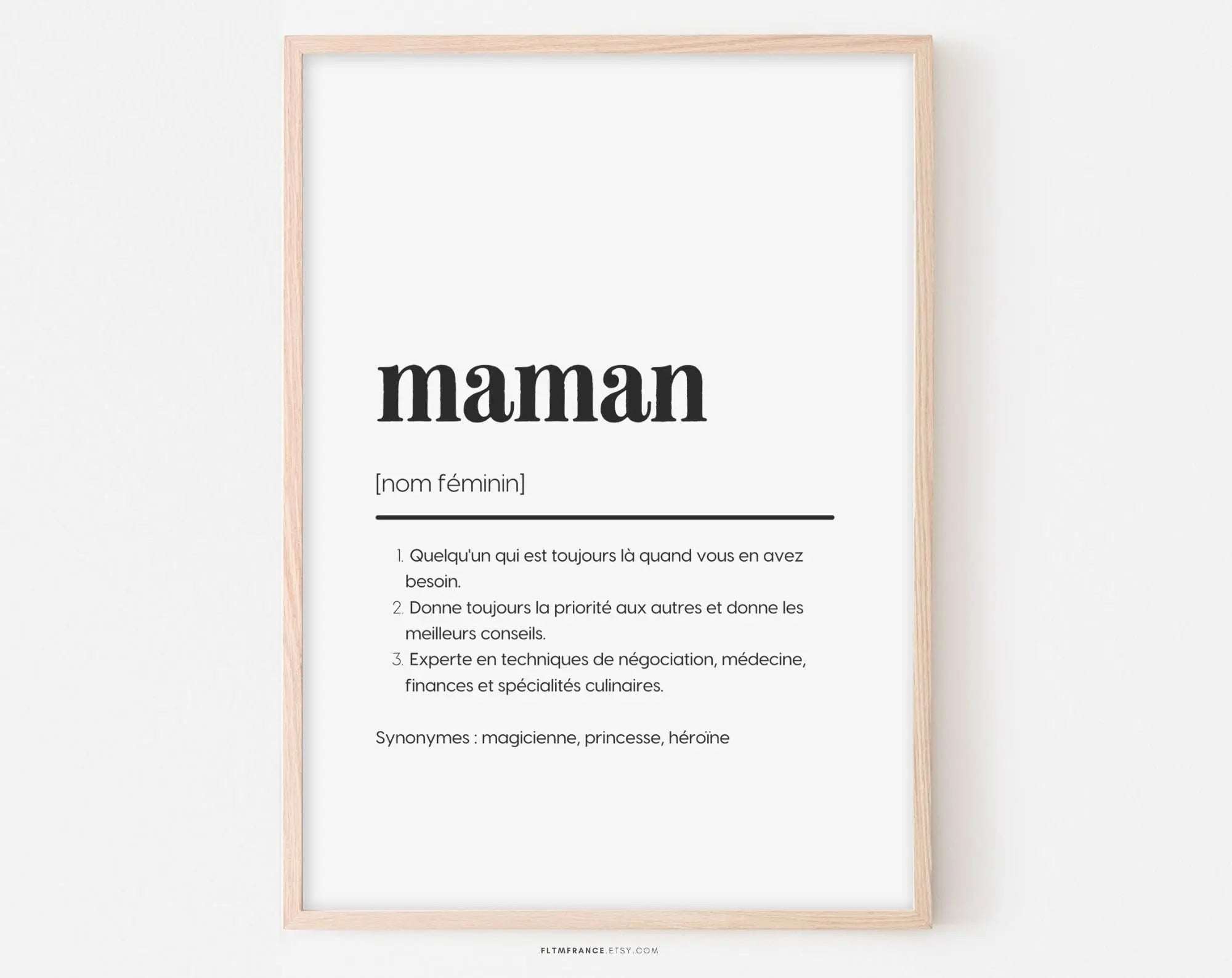 Affiche définition maman - Affiche définition humour famille – FLTMfrance