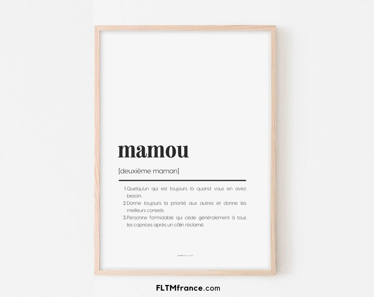 Affiche définition mamou - Affiche définition humour famille - FLTM