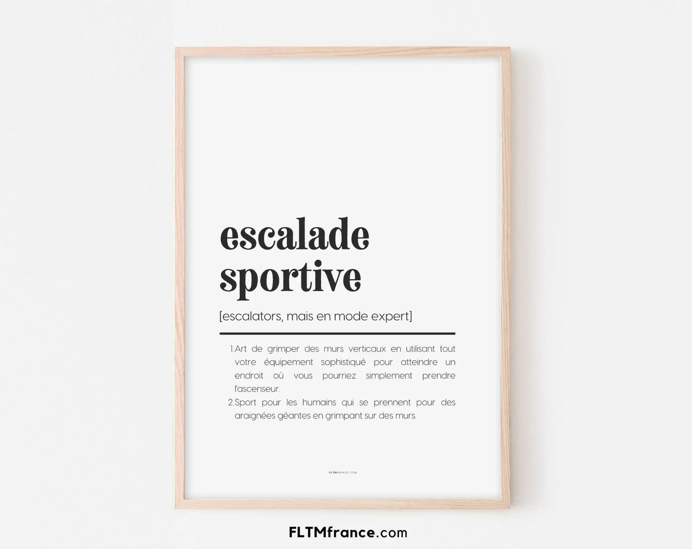 Affiche définition escalade sportive - Définition humour sport - FLTM